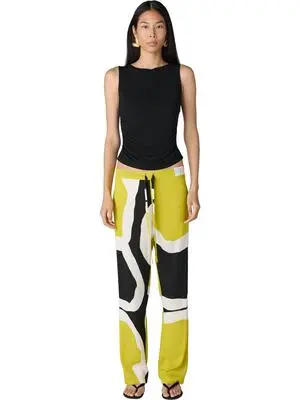 Diane Von Furstenberg Straight Leg Pants - Giant Paper Sun Absynth