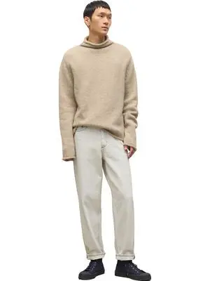 Johnstons Of Elgin Kester Natura Mar Cashmere Funnel Neck Jumper - Natural