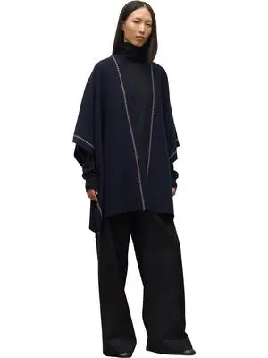 Johnstons Of Elgin Hawk Cashmere Poncho - Navy