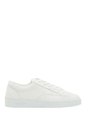 JUDE LLOW Nico Panelled Grained Leather Sneakers - White