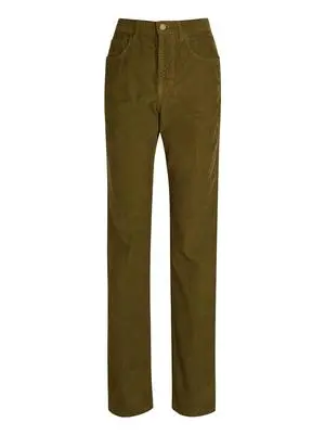 Saint Laurent Bootcut Corduroy Trousers - Khaki