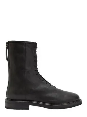 Legres Grained Leather Ankle Boots - Black