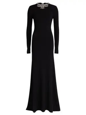 Rabanne Embellished Open-back Gown - Black