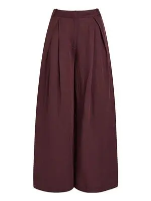 Faithfull The Brand Astrid Wide-leg Trousers - Dark Red