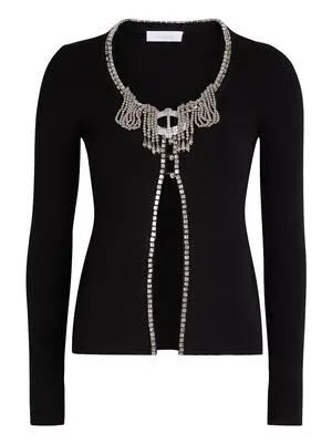 Rabanne Embellished Open-front Cardigan - Black