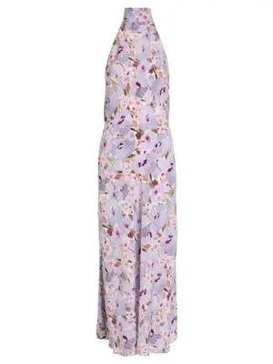 BALMAIN Floral-Print Silk Midi Dress