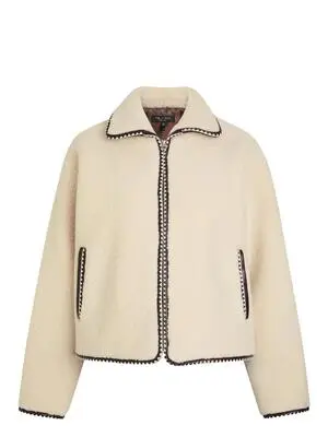 Rag & Bone Mai Whipstitch-trimmed Fleece Jacket - Ivory