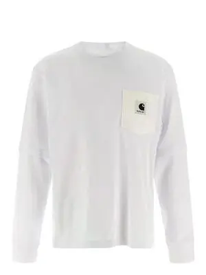 Sacai Logo-patch T-shirt - White