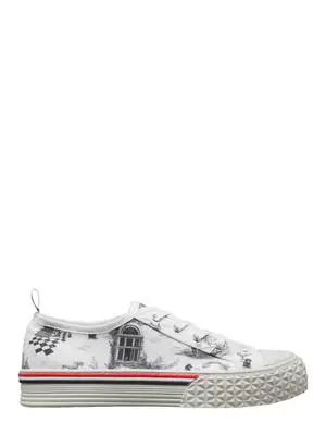 Thom Browne Toile-print Low-top Sneakers - White