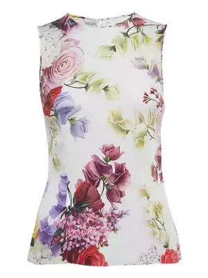 Dolce & Gabbana Floral-print Sleeveless Top - White