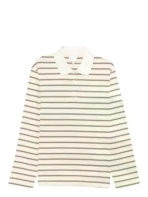 A.p.c. Striped Long-sleeve Polo Shirt - Neutrals