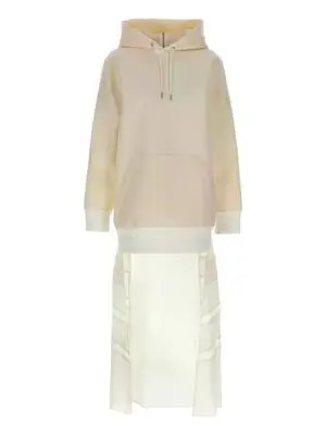 Sacai Hoodie Mini Dress - Neutrals