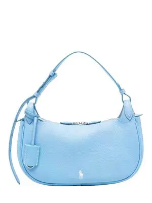Polo Ralph Lauren Logo-print Pebbled Shoulder Bag - Blue