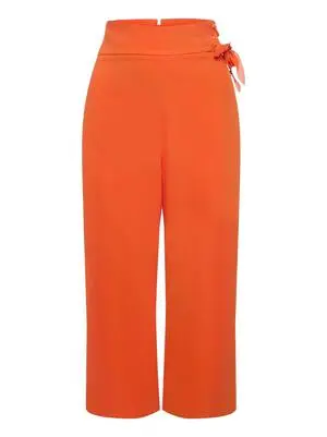 Elisabetta Franchi Lace-up Detail Trousers - Orange