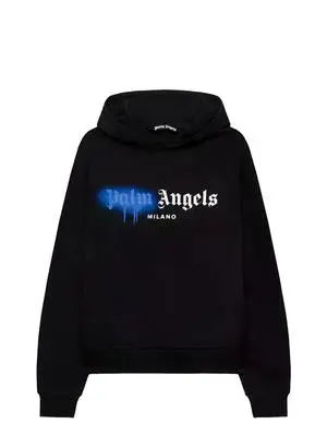 Palm Angels Dripping Logo Hoodie - Black