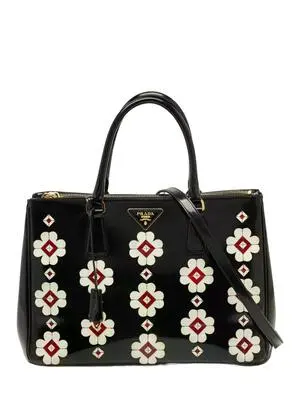 Prada Galleria Floral Tote Bag - Black