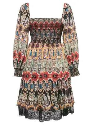 Alice + Olivia Paisley-print Mini Dress - Neutrals