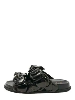 Valentino Garavani 03 Rose Edition Atelier Leather Slides - Black