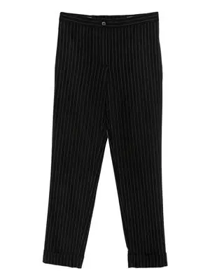 Jean Paul Gaultier Pinstripe Laced-up Trousers - Black