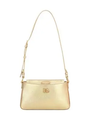 Dolce & Gabbana Shoulder Bag With Logo - Gold