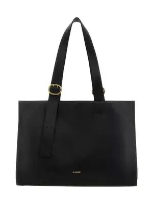 JIL SANDER Calf Leather Tote Bag - Black
