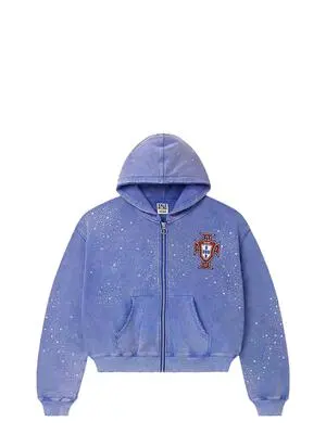 VALE FOREVER Sea Cluster Zip-up Hoodie - Blue