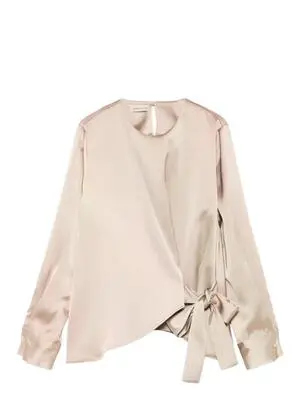 BLANCA VITA Knot-detail Blouse - Neutrals