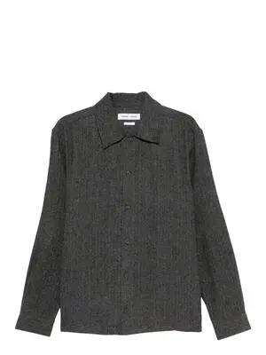 SAMSOE SAMSOE Herringbone Buttoned Shirt Jacket - Grey