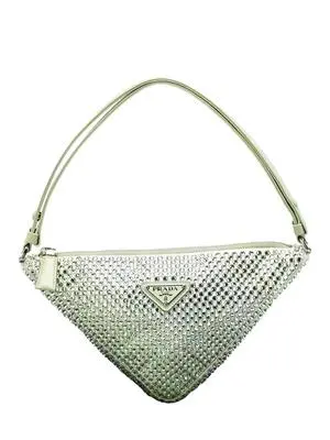 Prada Triangular Crystal Shoulder Bag - Green