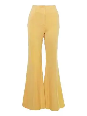 Celine Knitted Wide-leg Trousers - Yellow