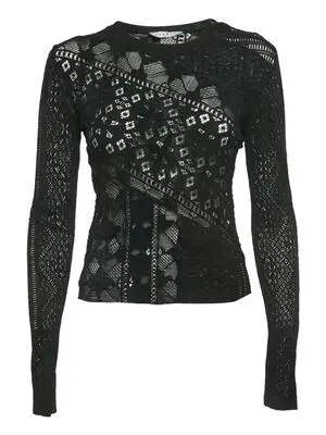 Sandro Lace Long-sleeve Top - Black