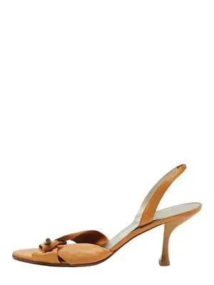 SALVATORE FERRAGAMO Leather Knot Slingback Sandals