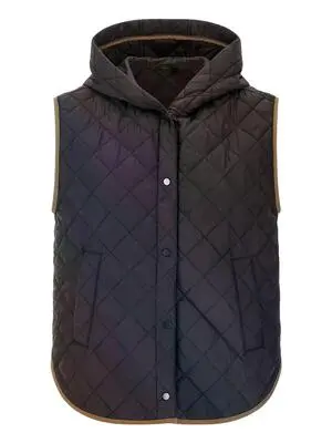 Brunello Cucinelli Hooded Quilted Gilet - Brown