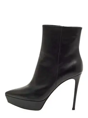 GIANVITO ROSSI Leather Platform Booties - Black