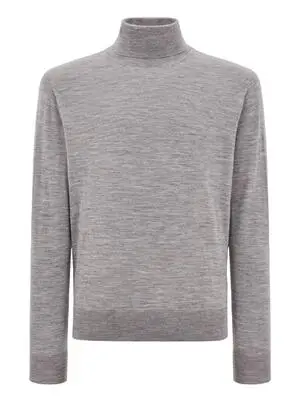 Canali Nuvola Merino Wool Turtleneck Sweater - Grey