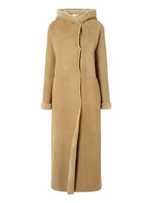 THE ROW Anaya Hooded Shearling Coat - Neutrals