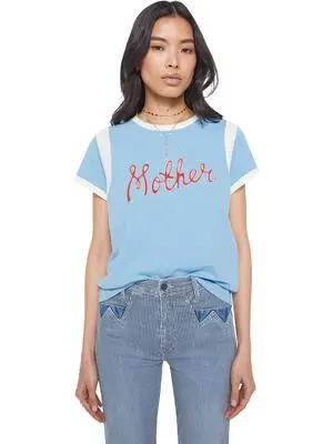 MOTHER The Boxy Goodie Inset Script T-shirt - Red