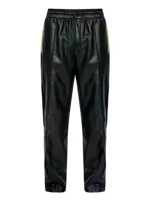 Casablanca Leather Trousers With Side Stripe Detail - Black