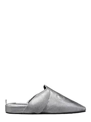 Thom Browne Hector Pebble-grain Slippers - Silver