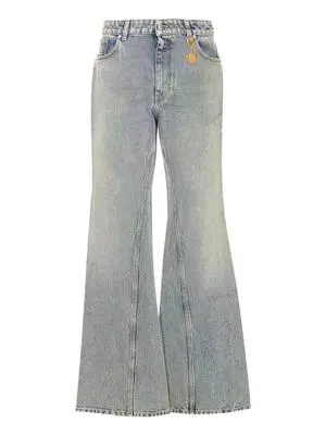 Stella McCartney Charm-detail Bootcut Trousers - Blue