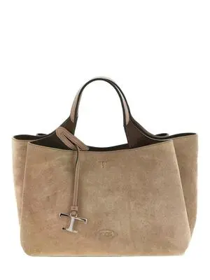 TOD'S Apa Suede Mini Tote Bag - Neutrals