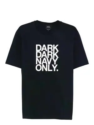 A.p.c. Printed T-shirt With Dark Lettering - Blue