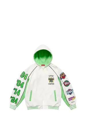 Supreme Graphic Print Zip Hooded Sweatshirt - White
