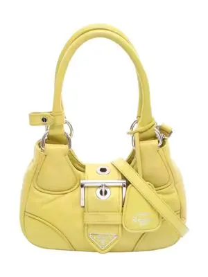 Prada 2010-2025 Nappa Soft Padded Re-Edition 2002 Moon Satchel Yellow