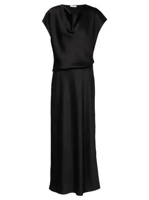 Vince Draped Satin Maxi Dress - Black