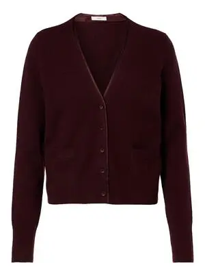 Vince Wool And Cashmere-blend Cardigan - Burgundy