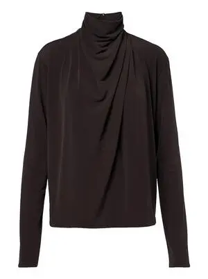 Vince Draped Jersey Top - Brown