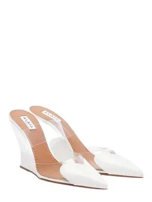 Alaïa Le Cœur 90 Wedge Mules - White