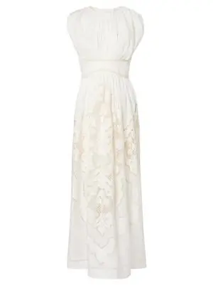 Zimmermann Daylight Embroidered Linen Maxi Dress - White