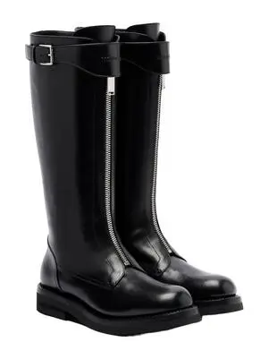 Alexander McQueen Countryside Leather Knee-high Boots - Black